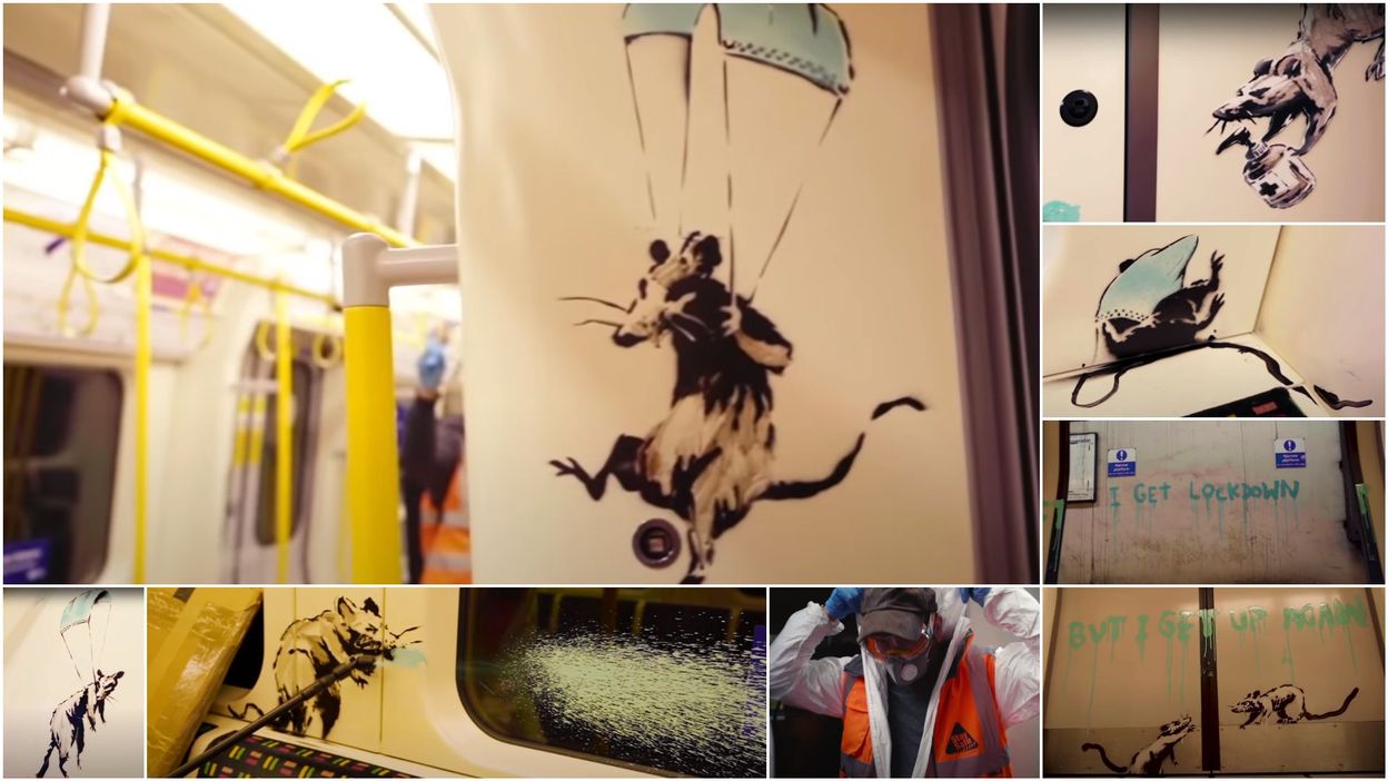 Coronavirus et street art : nouvelle oeuvre de Banksy dans le métro ...