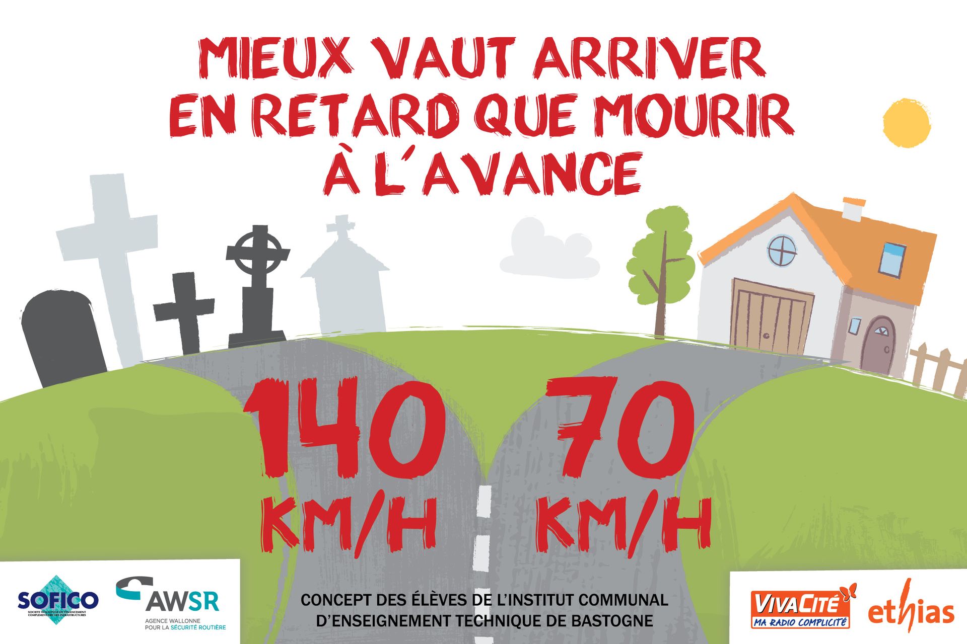 Une affiche de sécurité routière réalisée par des jeunes