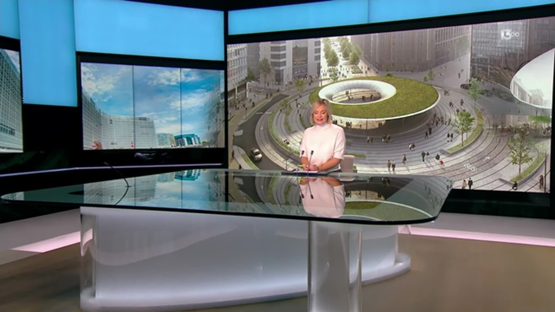 Début du chantier du rond-point Schuman - - Auvio