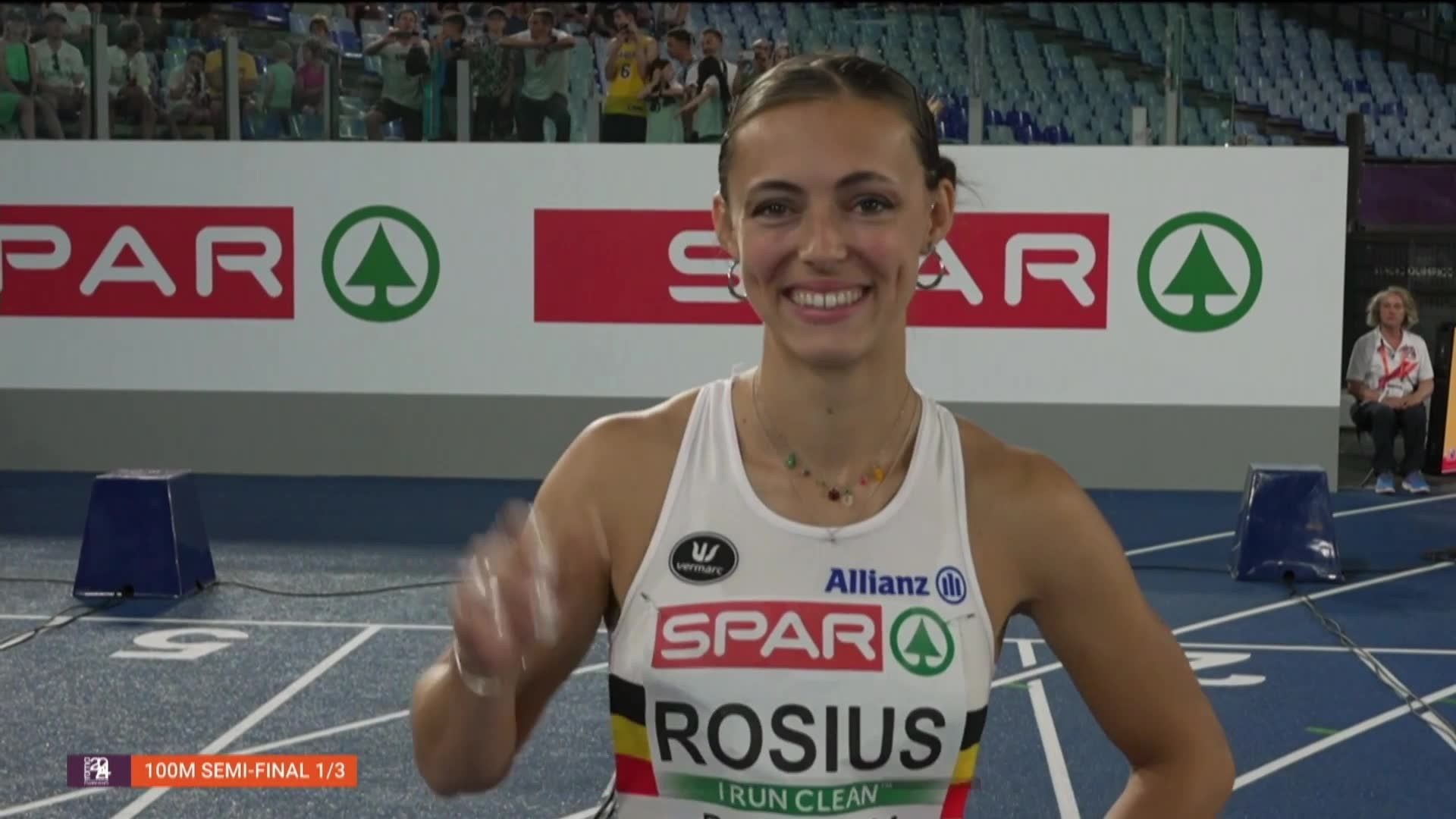 100m Dames : la demi-finale de Rani Rosius - Euro 2024 - Rome - Auvio